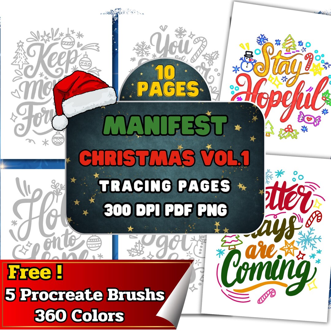 Manifest Christmas Procreate Tracing and Doodle Pages/manifest Tracing ...