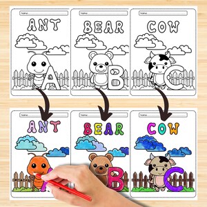 Animal Alphabet Coloring Pages Printable Animal Themed Worksheets for ...