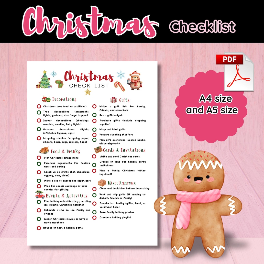 Christmas Checklist Printable | Christmas to Do List Printable ...