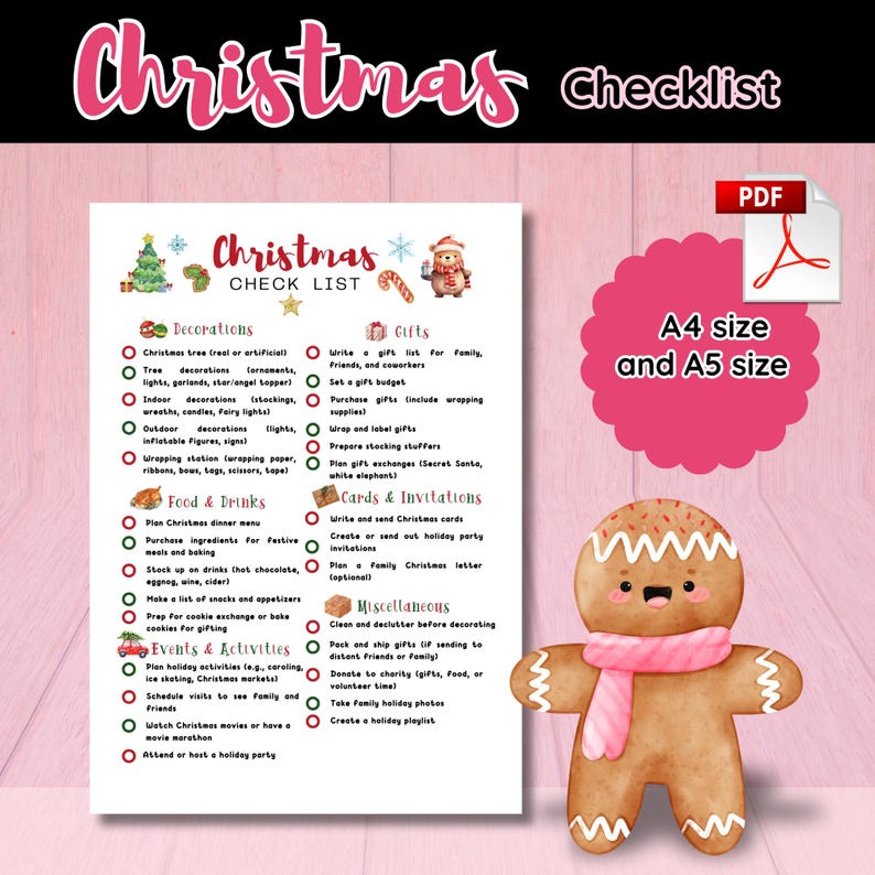 Christmas Checklist Printable | Christmas to Do List Printable ...
