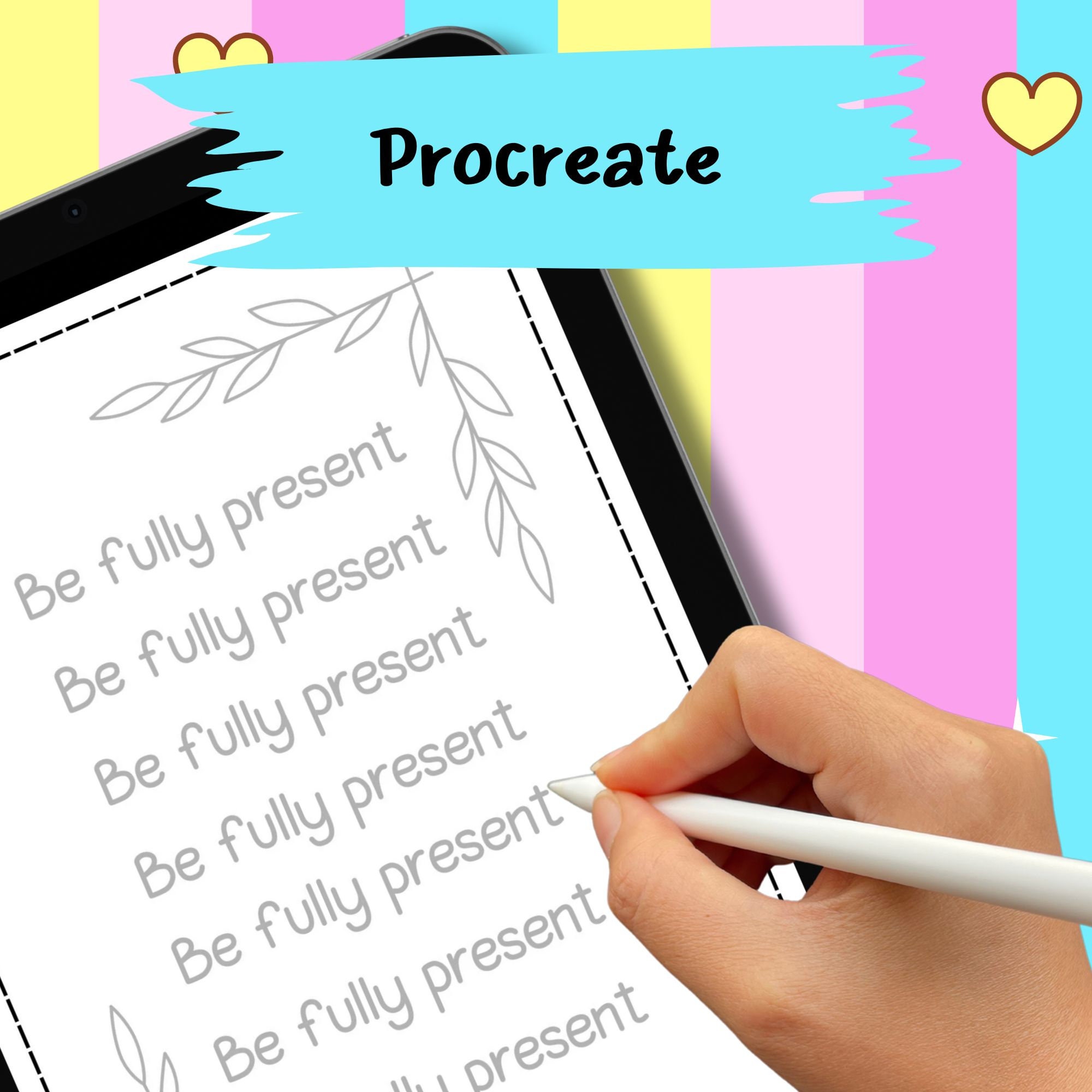 Letting and Affirmations Tracing Procreate Workbook Procreate Lettering ...