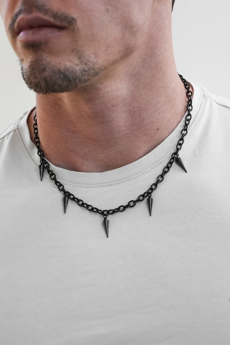 100% Stainless Steel Spike Cable Chain Necklace | Edgy Aesthetic ...