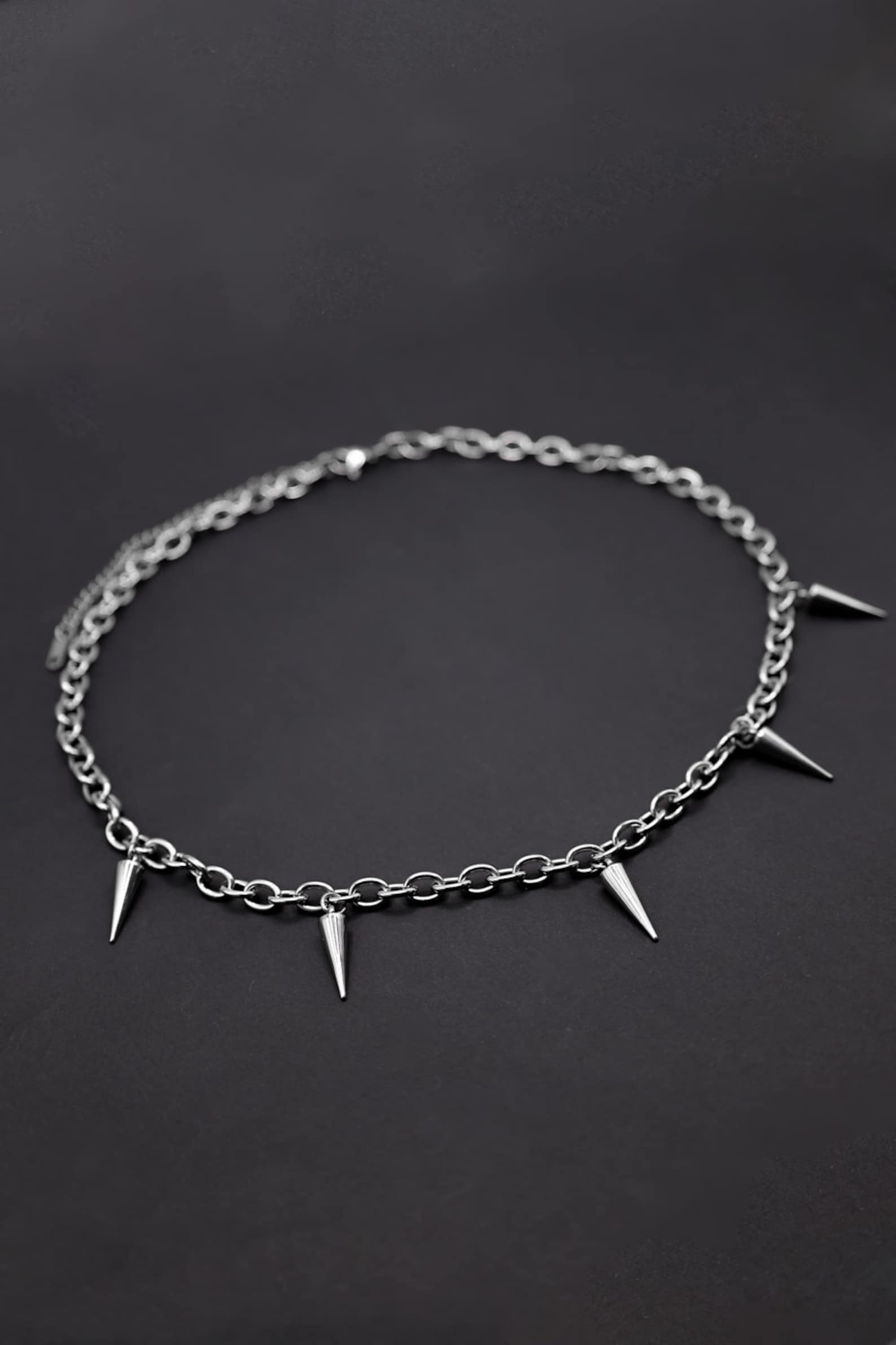 100% Stainless Steel Spike Cable Chain Necklace | Edgy Aesthetic ...