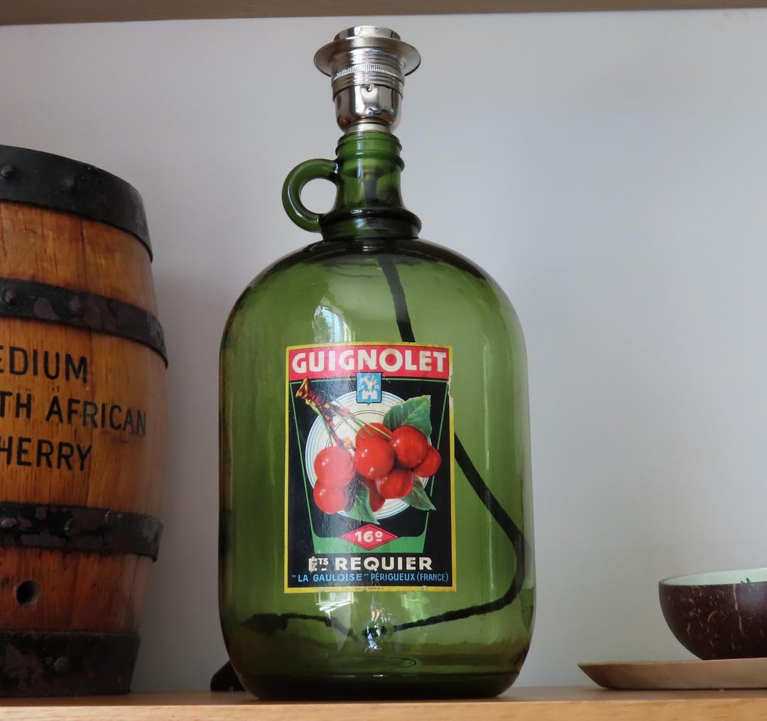 Large Guignolet Demijohn Vintage French Liqueur Bottle Lamp - 4 Litre ...