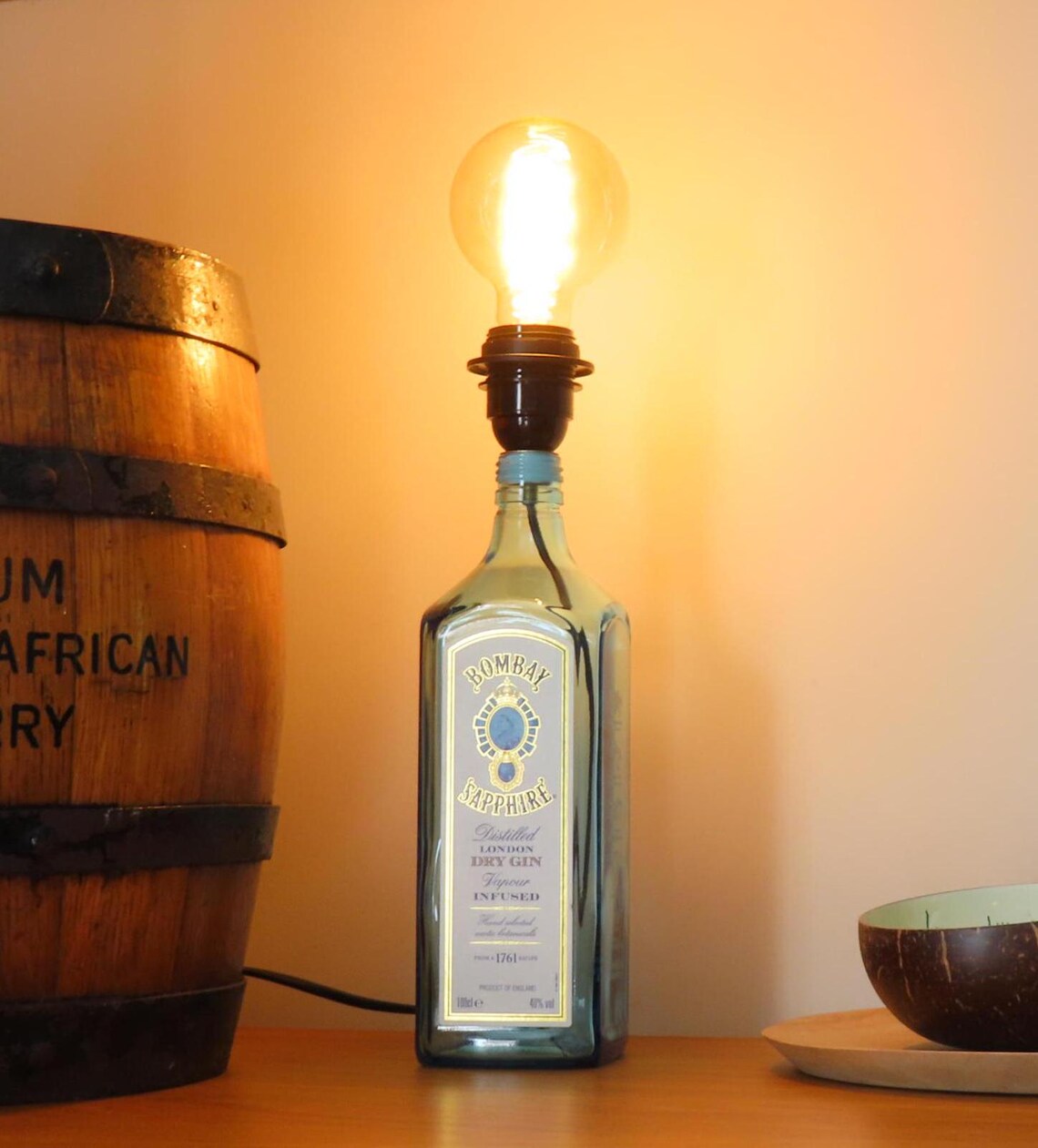 Bombay Sapphire Gin Bottle Lamp - London Dry Gin 1 Litre - Etsy