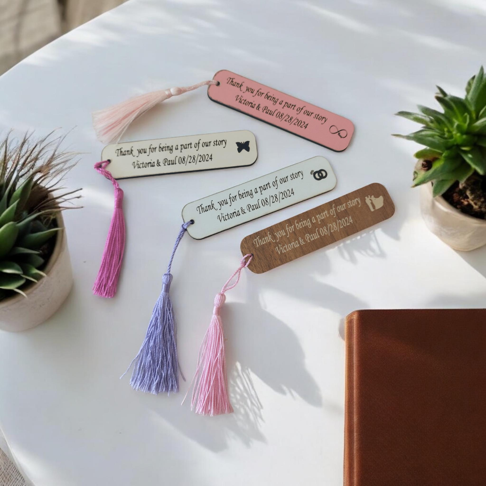 Engraved Wooden Wedding Favor Bookmark, Party Favor, Custom Event ...