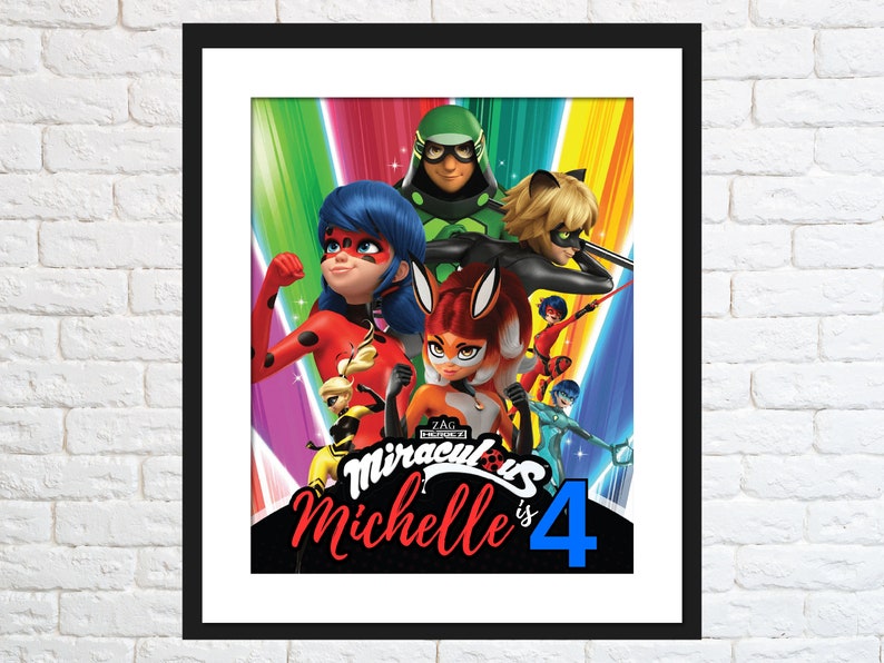 EDITABLE Party Sign: Thank You, Welcome, Party Favor Tag Miraculous ...