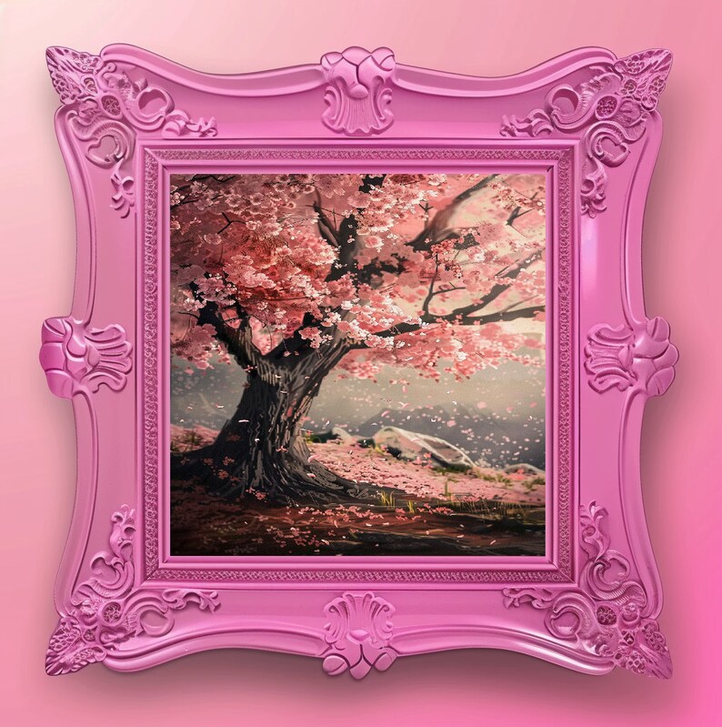 Printable Digital Art Cherry Blossom Full Bloom - Etsy