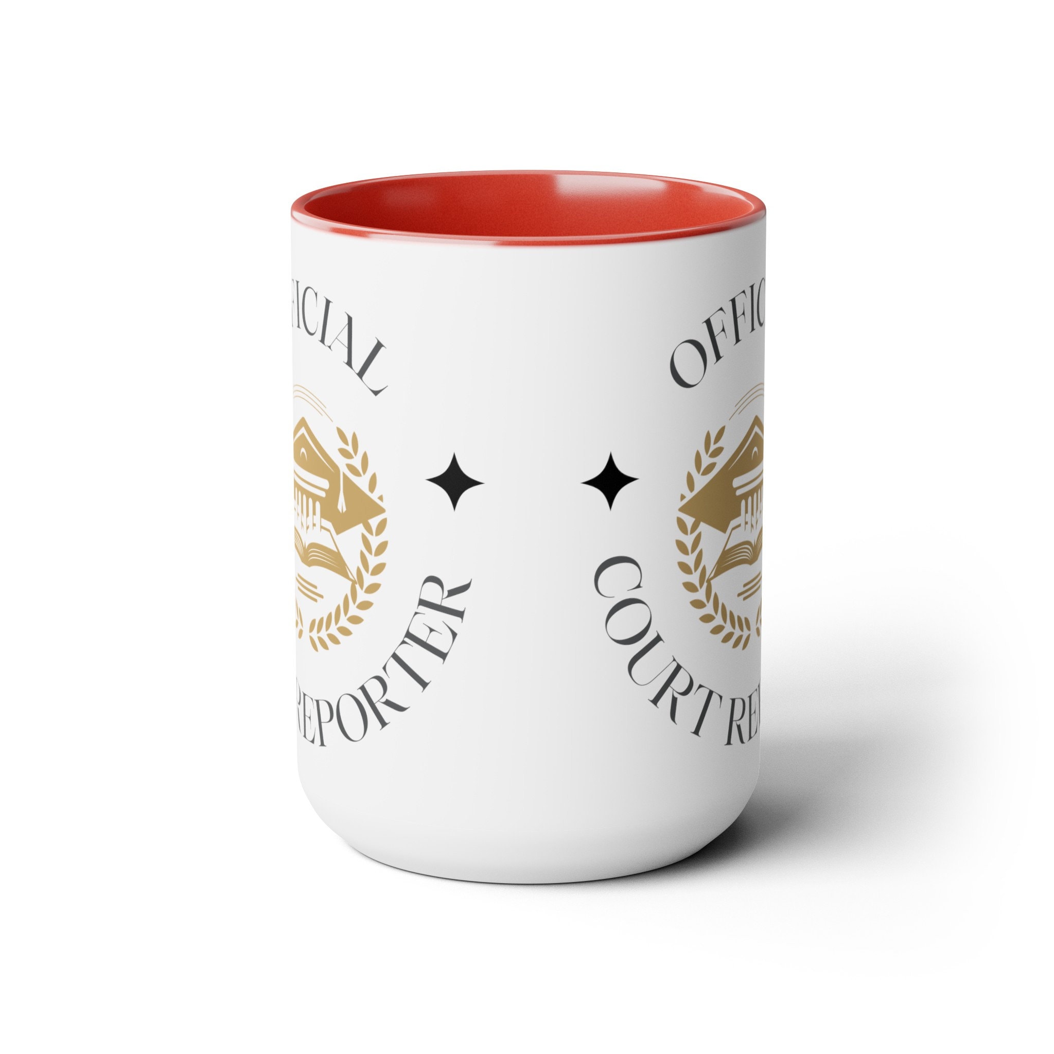OFFICIAL COURT REPORTER Mug | Two-tone Coffee Mugs, 15oz | Stenographer ...