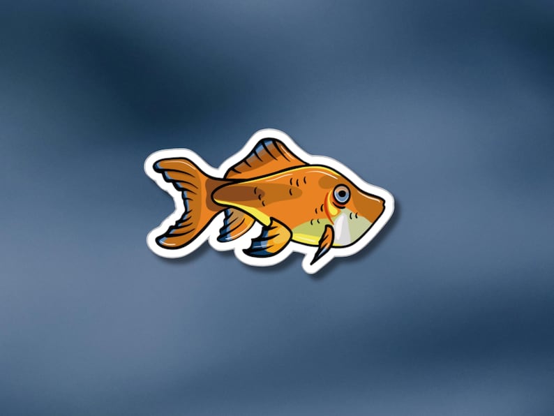 Common Goldfish Laptop Sticker Fish Vinyl Decal Aquarium Decoration ...