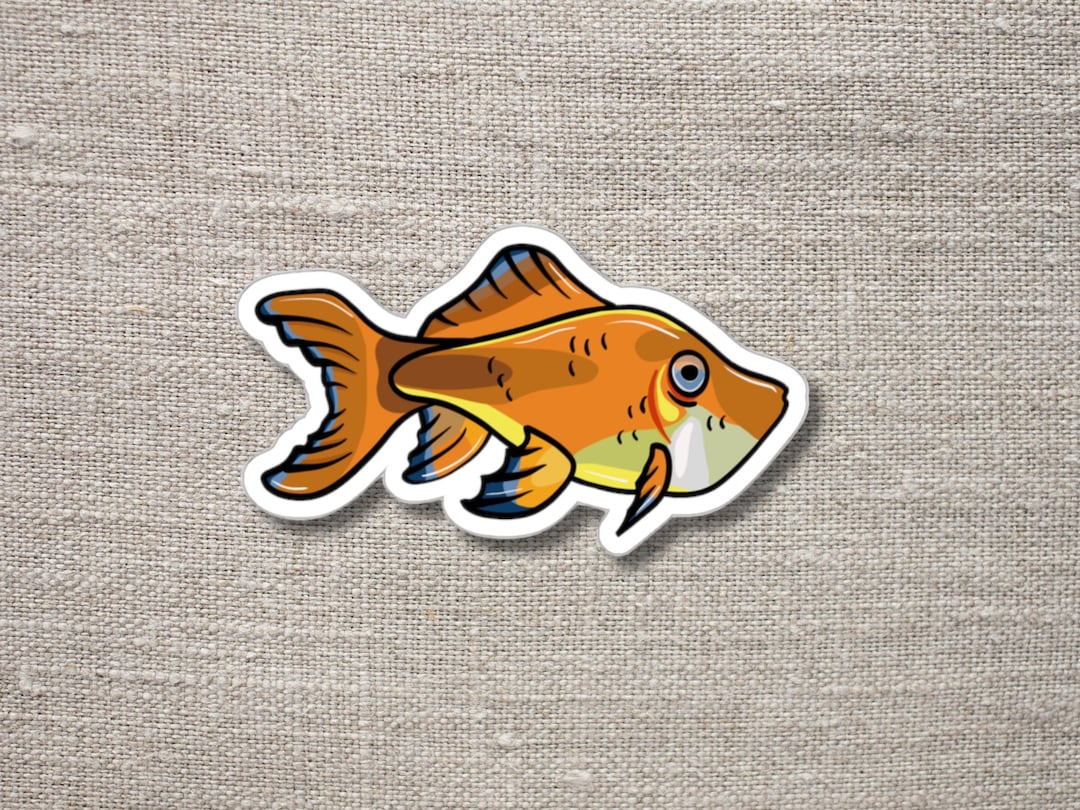 Common Goldfish Laptop Sticker Fish Vinyl Decal Aquarium Decoration ...