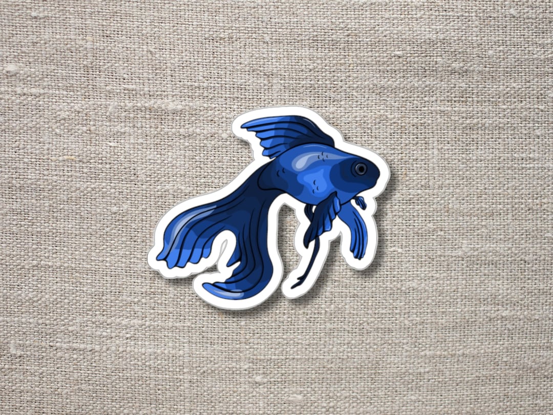 Hand-drawn Veiltail Goldfish Sticker Goldfish Illustration Sticker Fish ...