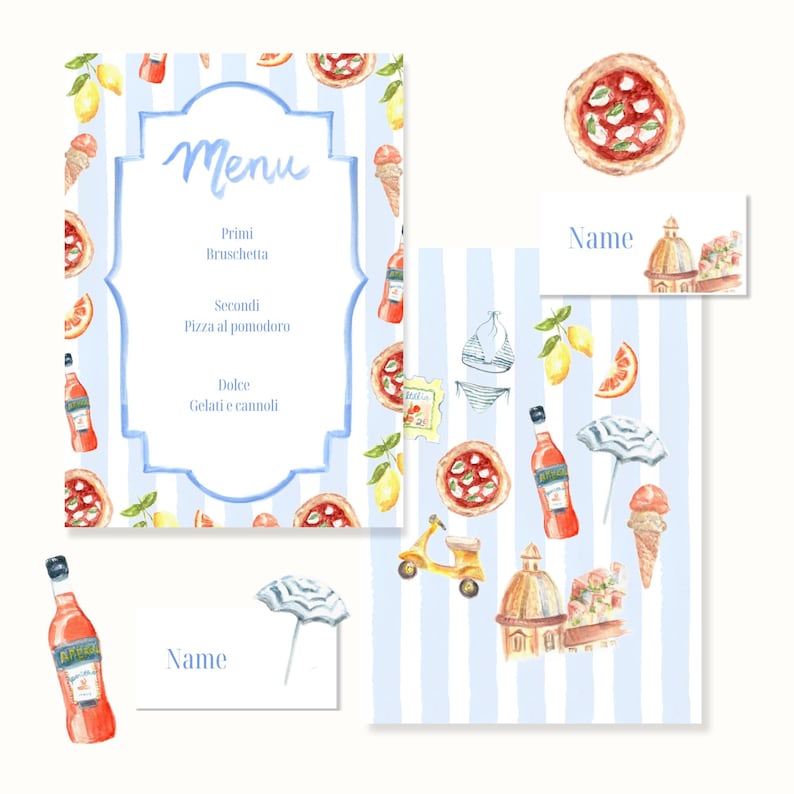 Italy/greece Mama Mia Themed Bachelorette Menu Template, Editable ...