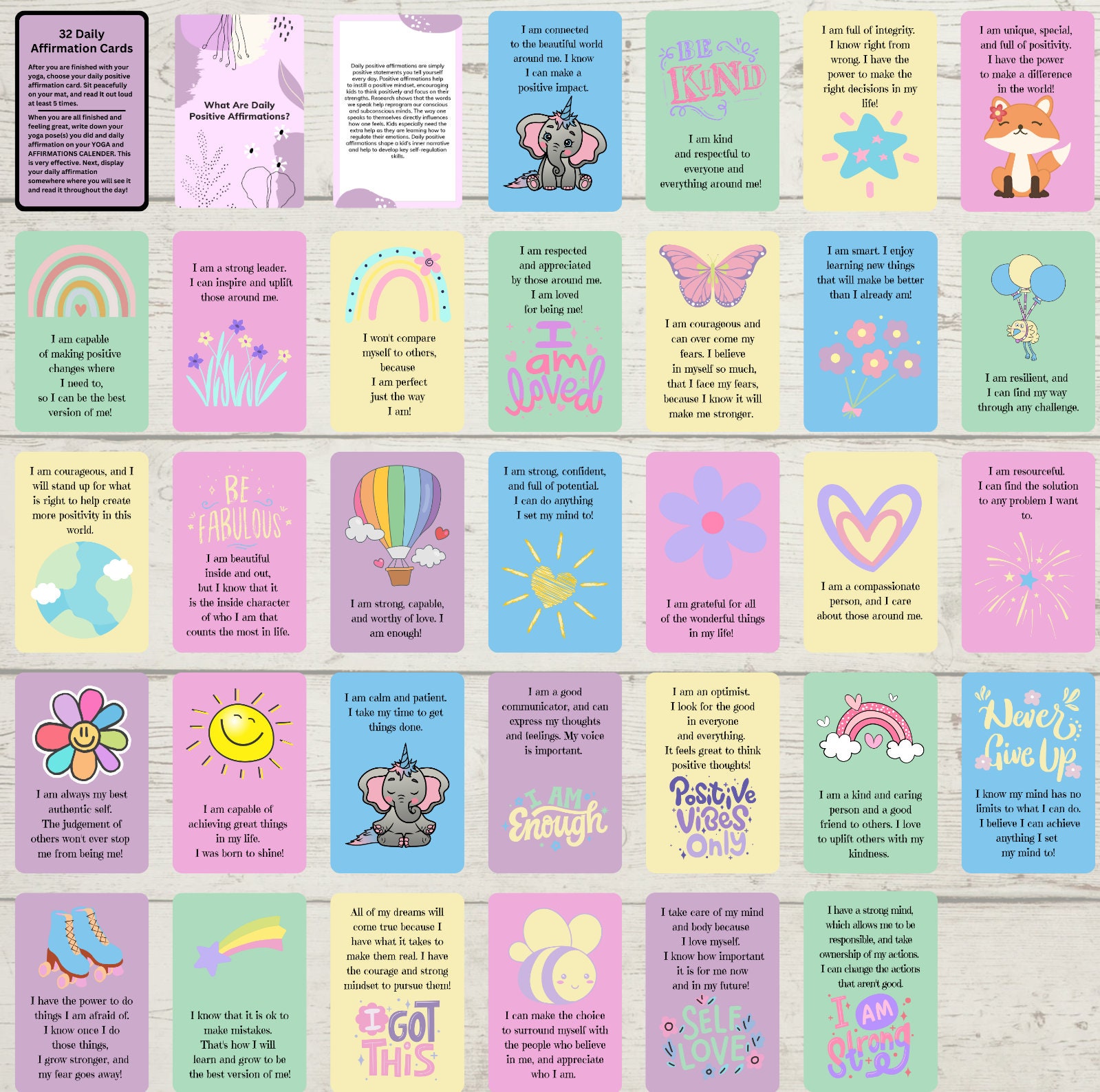Kids Positive Affirmations Cards Printable Positivity Cards ...