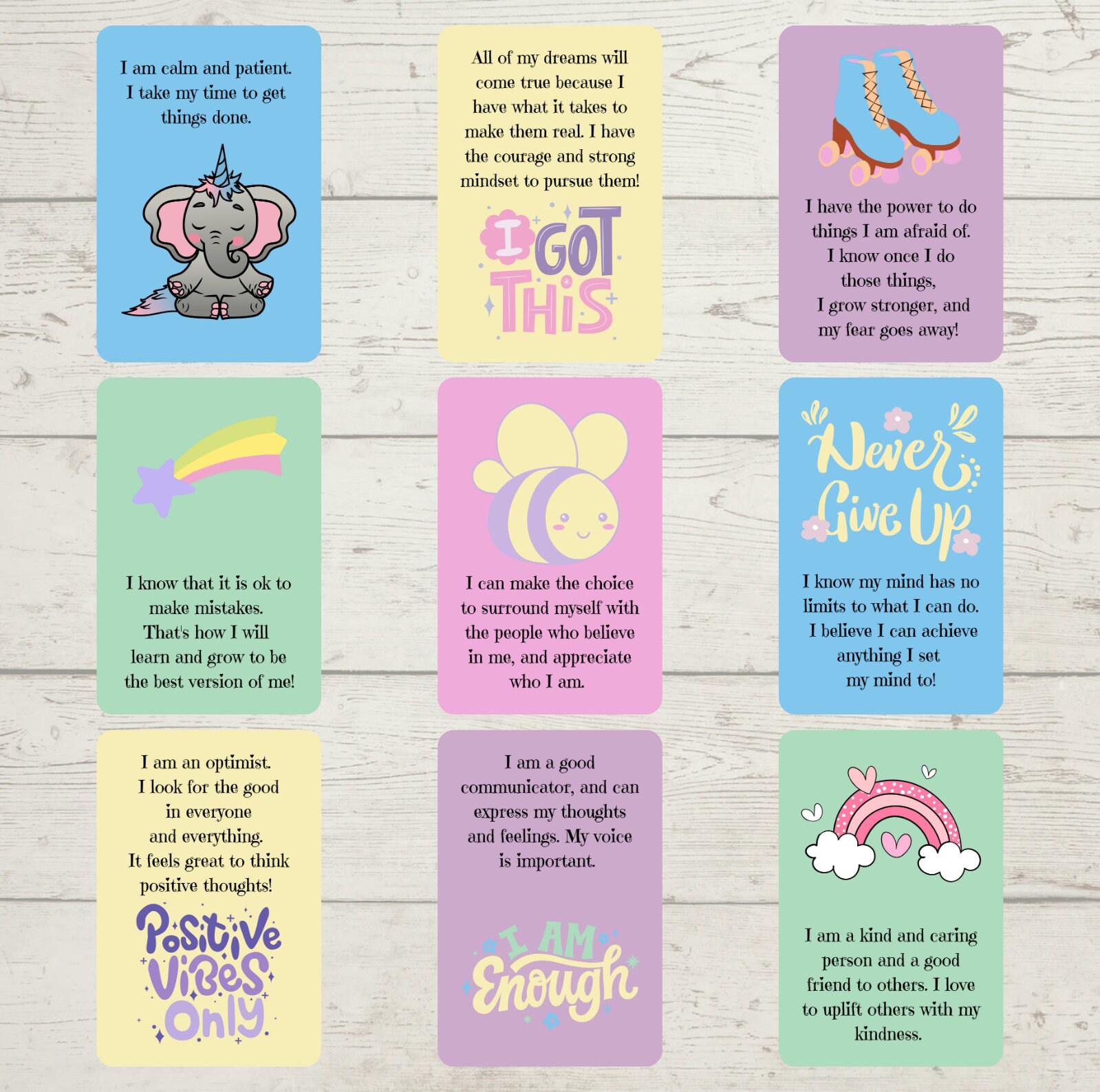 Kids Positive Affirmations Cards Printable Positivity Cards ...