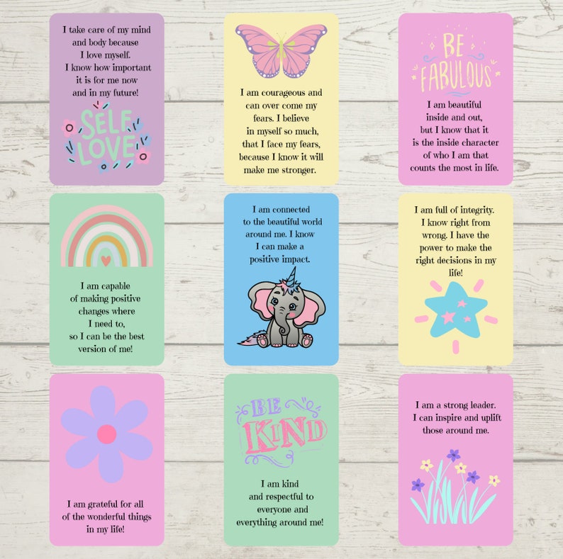 Kids Positive Affirmations Cards Printable Positivity Cards ...