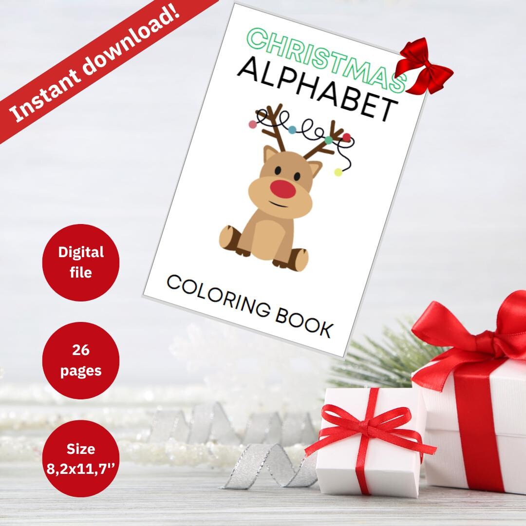 Christmas ABC Coloring Book for Kids Fun Holiday Alphabet Printable ...