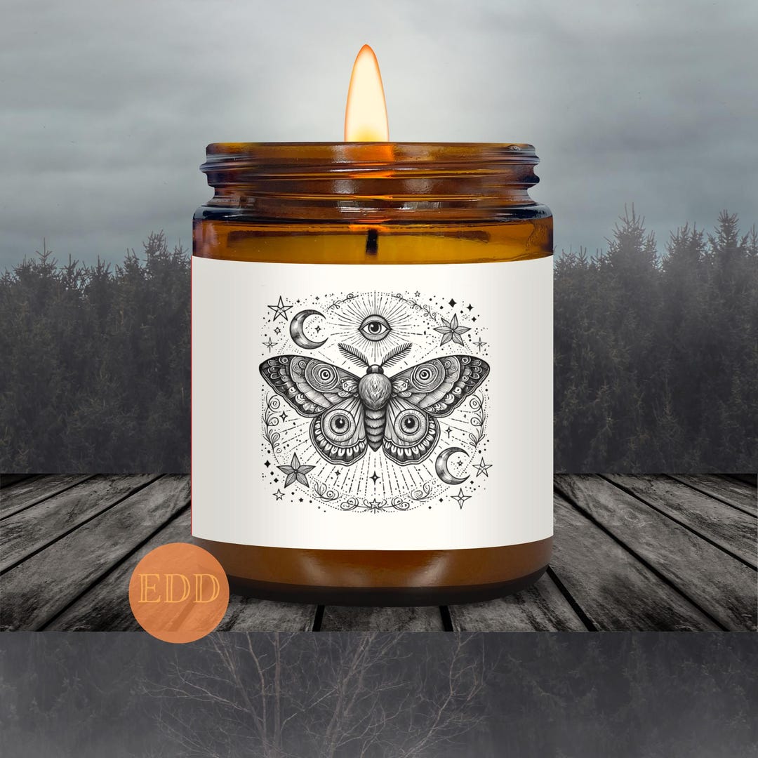Magical Lunar Moth Candle in Jar Unique Celestial Gift - Etsy