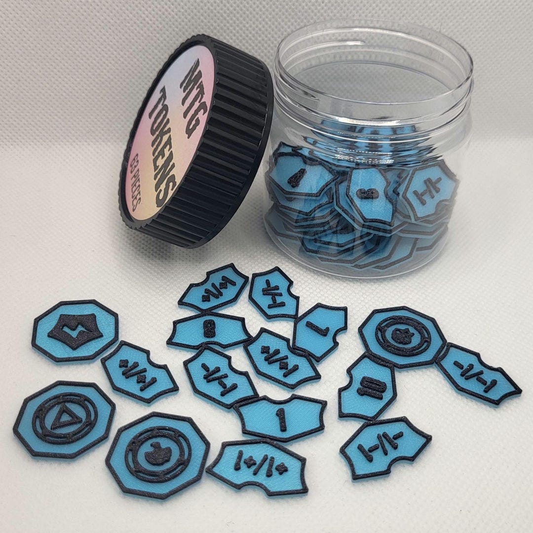 Shimmer Blue & Black MTG Tokens 3D Printed - Etsy