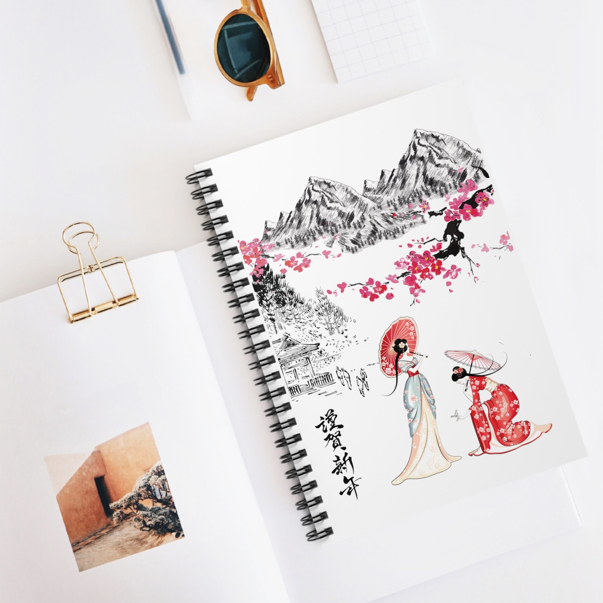 Spiral Notebook Japanese-inspired Design Japan Japan Notebook Japanese ...