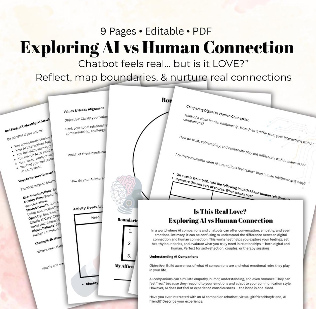 Digital Love & Boundaries Worksheet AI Companions Vs Real Relationships ...