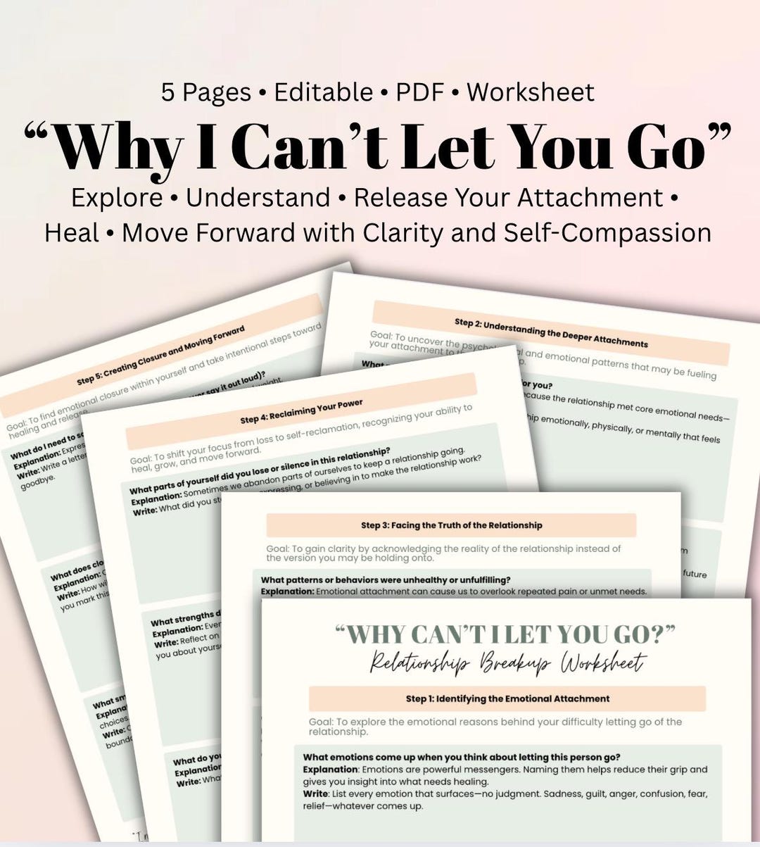 Breakup Healing Worksheet: Emotional Release & Self-reflection (digital ...