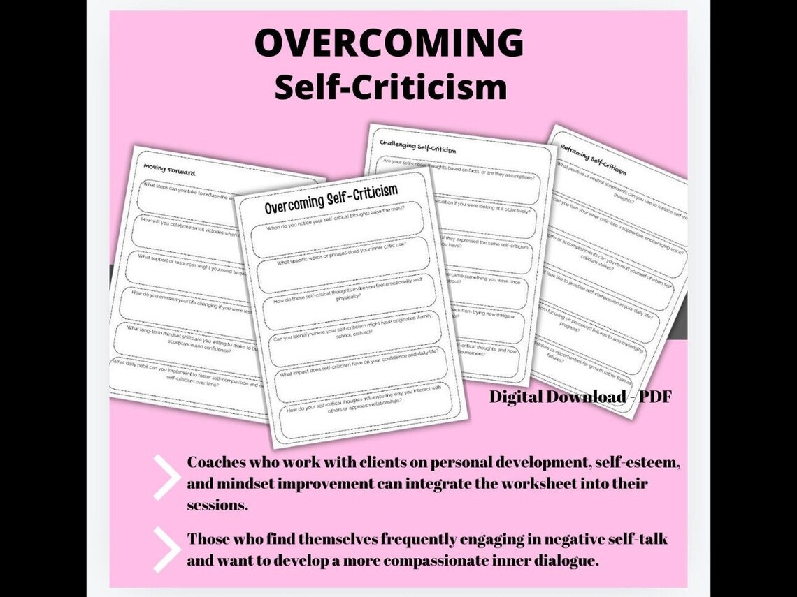 Self Criticism Worksheet Coaching Resource Coach Toolkit Reframing ...