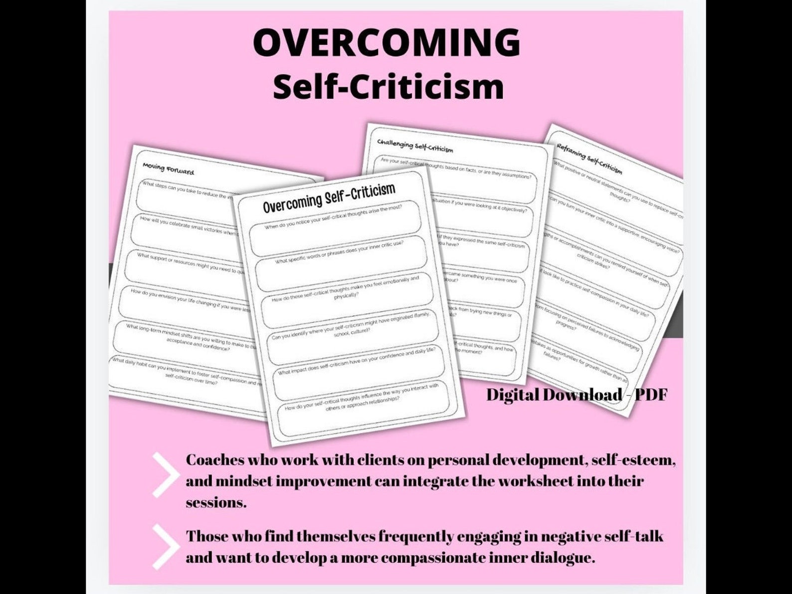 Self Criticism Worksheet Coaching Resource Coach Toolkit Reframing ...