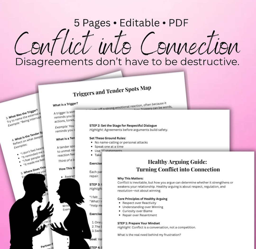 Healthy Arguing & Triggers Mapping A Guide to Conflict Communication ...