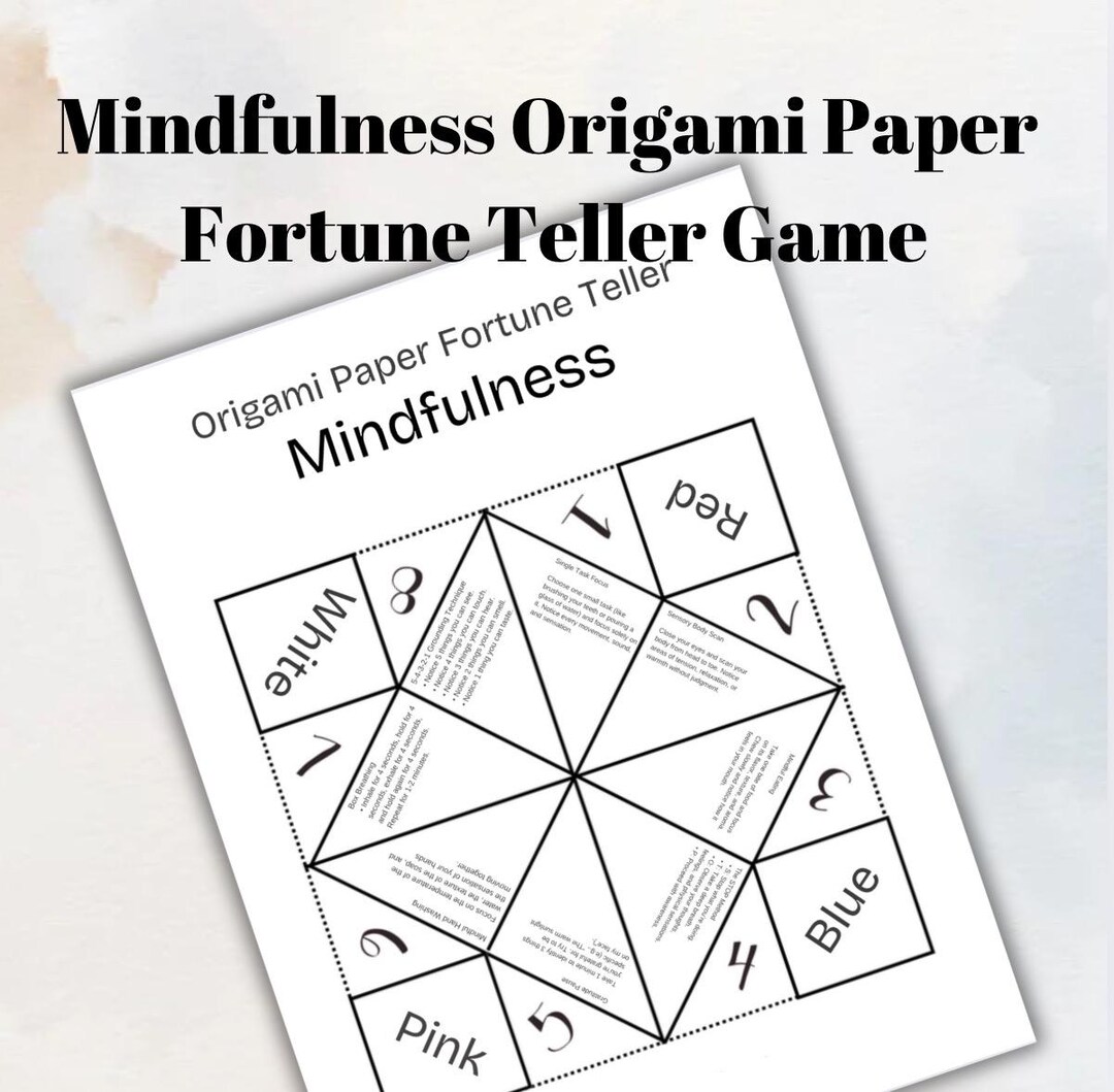 Mindfulness Fortune Teller Game Therapeutic Fun for Therapy Session ...