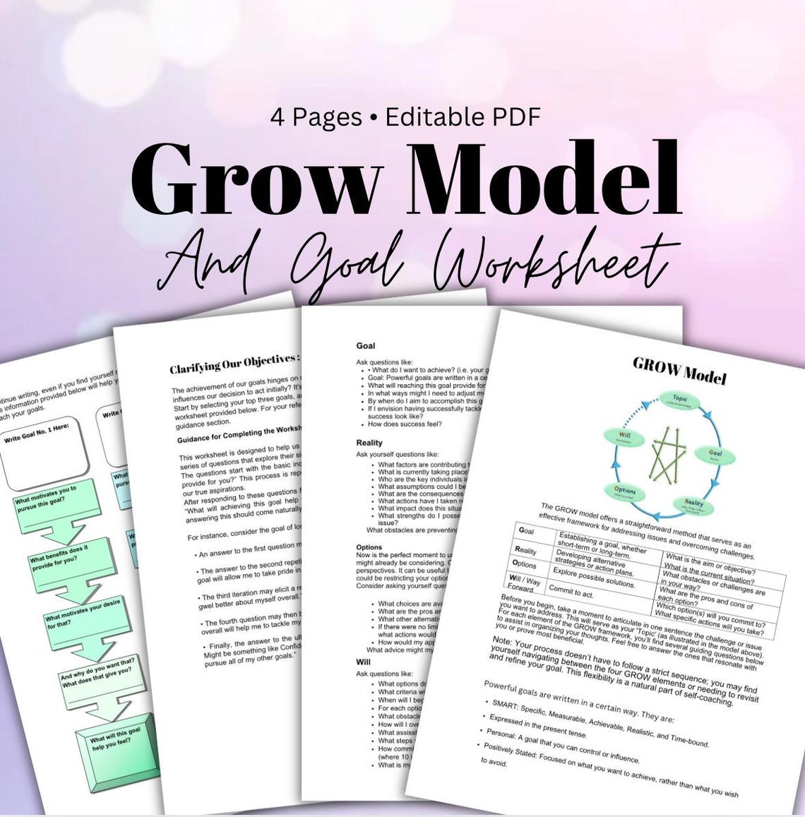 Grow Model Goal Worksheet A Step-by-step Guide to Achieving Your Goals ...