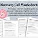 Discovery Call Worksheets Coach Resource Client Enrollment Establishing ...