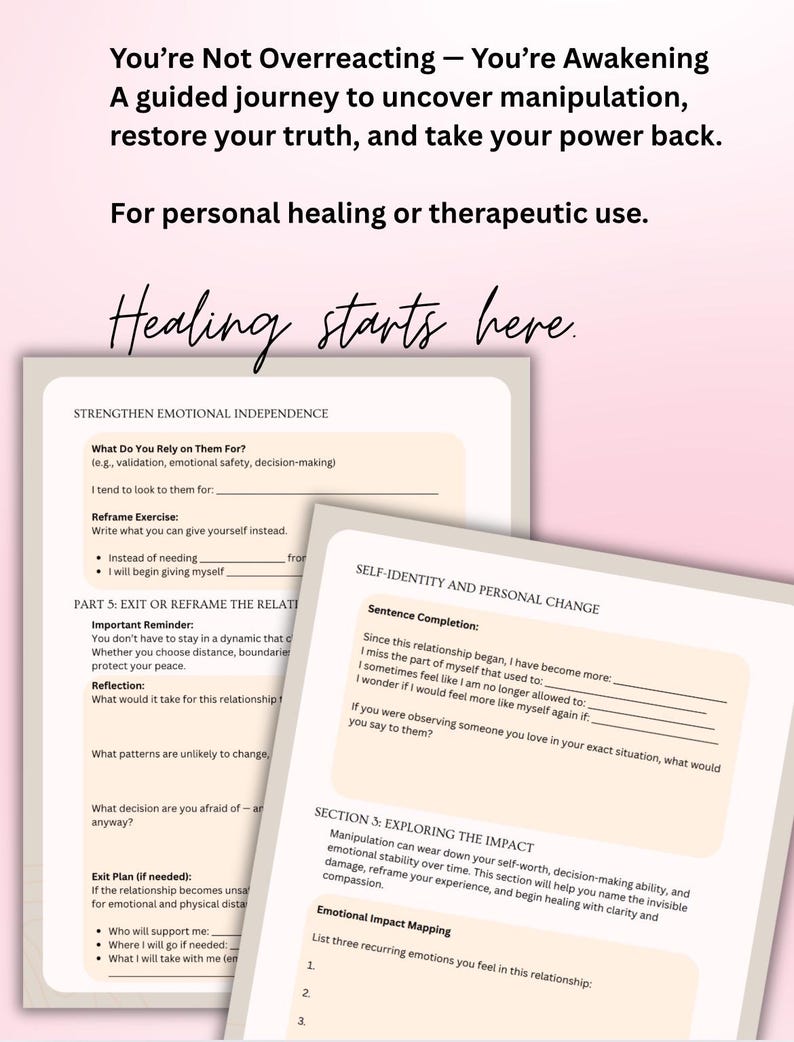 The Manipulation Recovery Workbook Understand Heal Empower Escaping ...