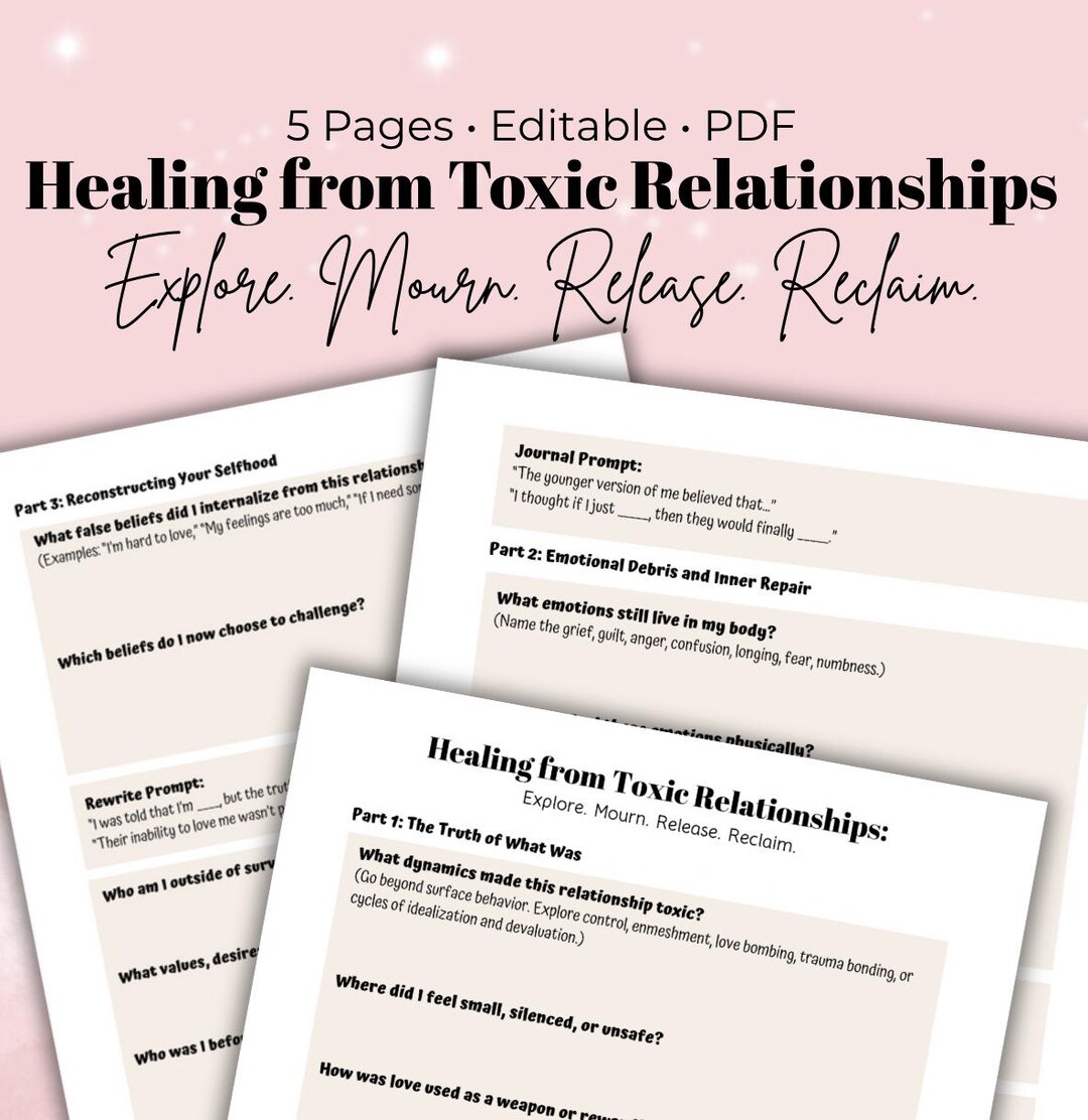 Toxic Relationship Recovery Workbook Guided Journal for Emotional ...