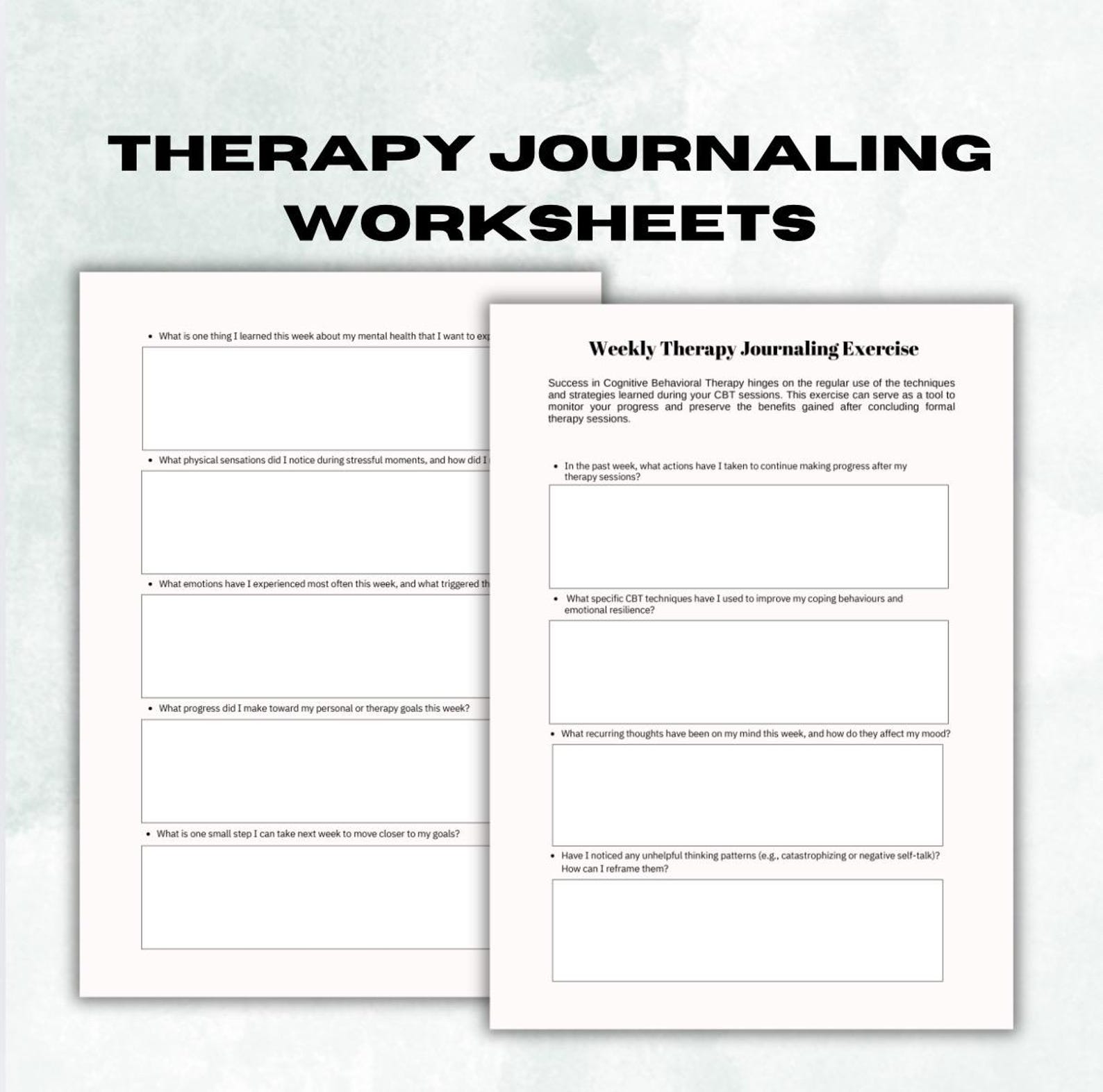 Therapy Journaling Worksheets Session Reflection Weekly Review - Etsy