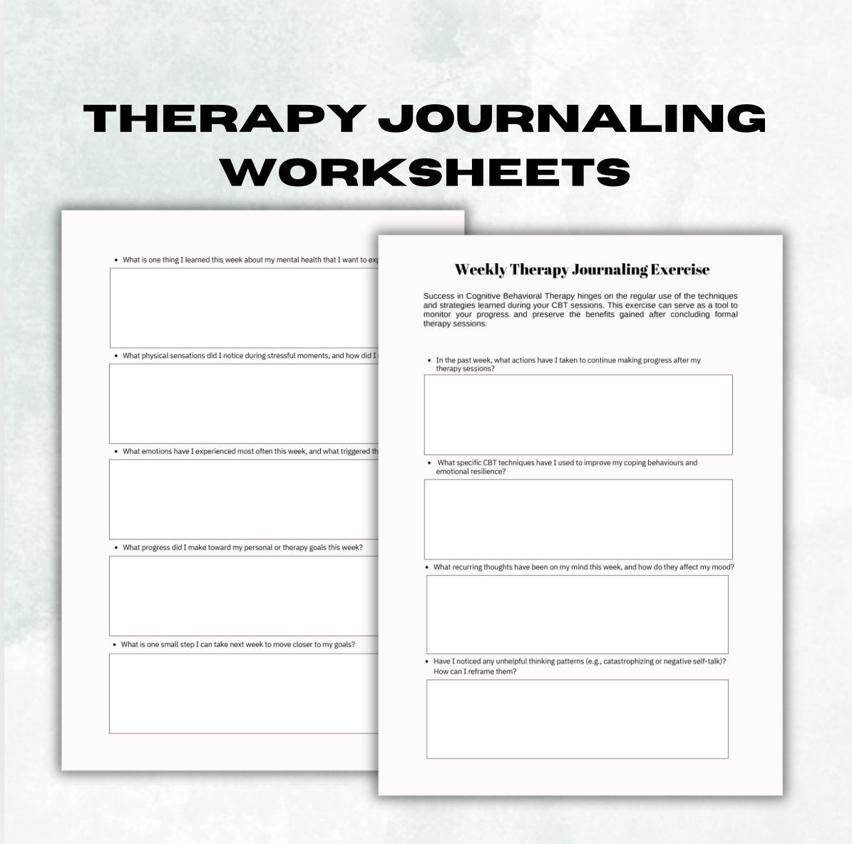 Therapy Journaling Worksheets Session Reflection Weekly Review - Etsy