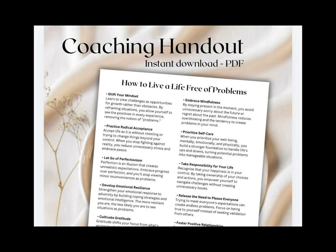 Coaching Resource Handout for Client Life Coaches Tools Therapist ...