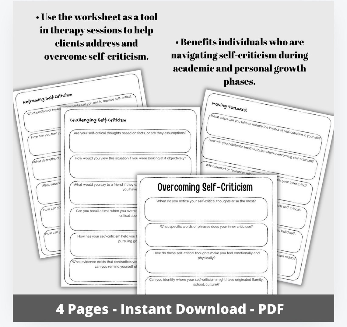 Self Criticism Worksheet Coaching Resource Coach Toolkit Reframing ...
