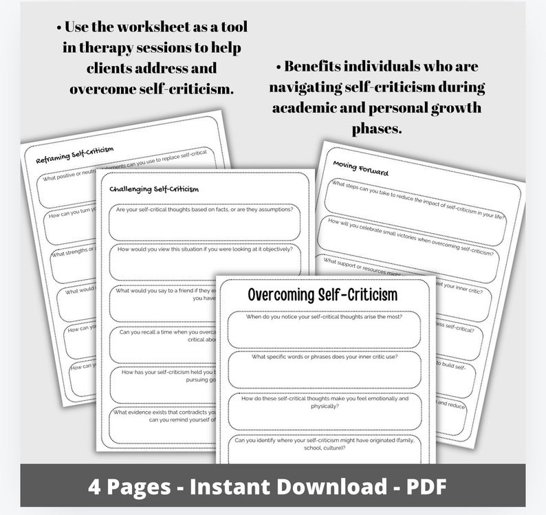 Self Criticism Worksheet Coaching Resource Coach Toolkit Reframing ...