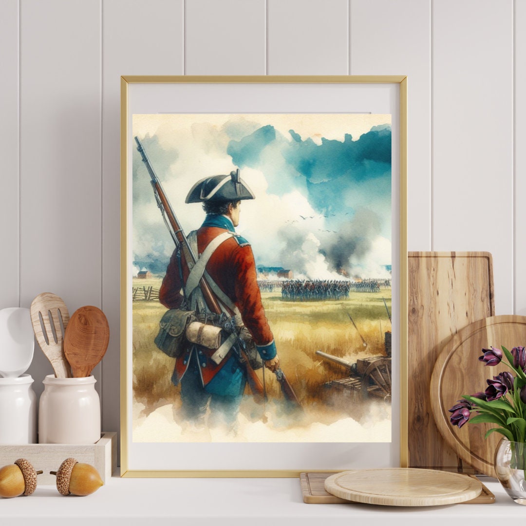 Revolutionary War Soldier Wall Art, Military Decor, off to Battle War ...