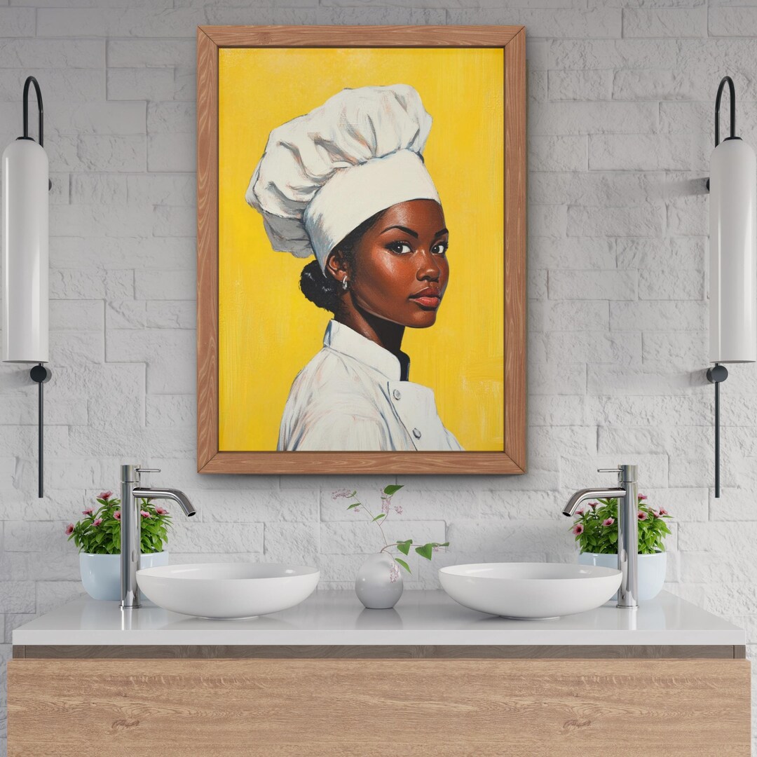1950s Retro Black Woman Chef Print: Mid-century Kitchen Art (digital ...