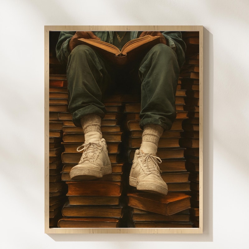 Black Man Books Art Print - Etsy