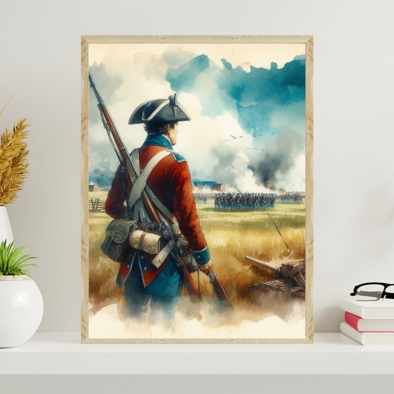 Revolutionary War Soldier Wall Art, Military Decor, off to Battle War ...