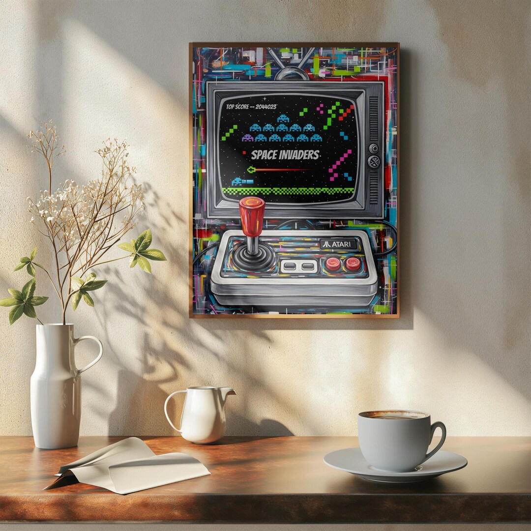 Video Game Controller, Gaming Wall Art, Game Console Print, Space ...