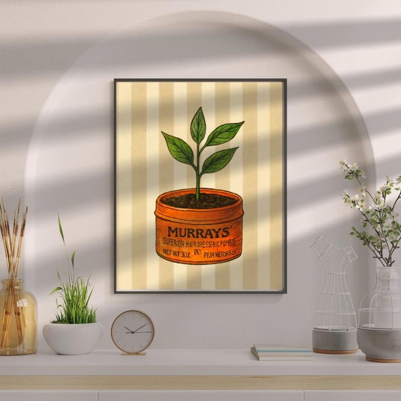 Black Art Afro Hair Care, Printable Wall Art, Men Hair Grease Print ...