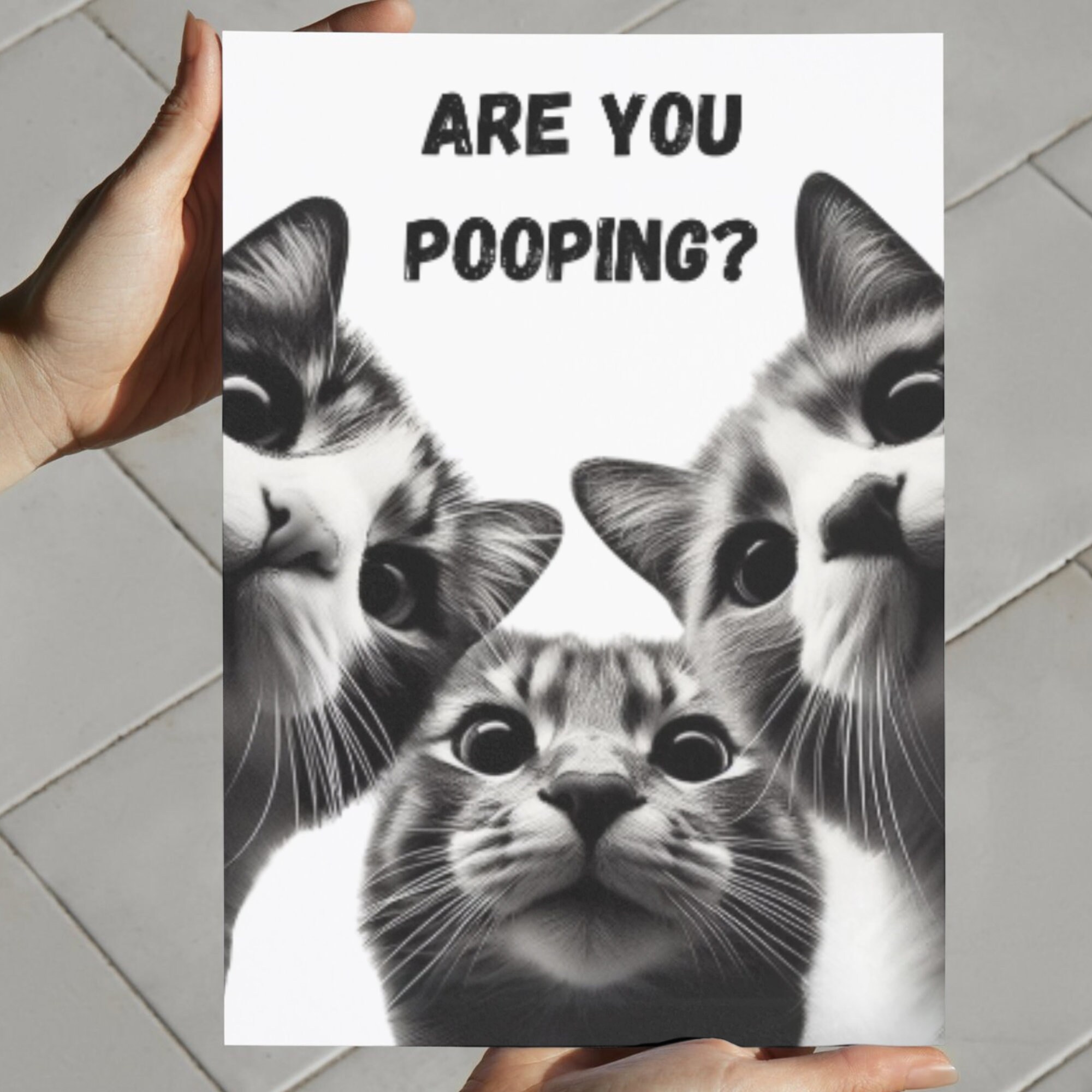 Cat Wall Art Bathroom Are You Pooping Print Bathroom Wall Art Cat ...