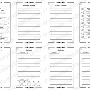 DND Printable Character Journal DND Character Sheet DND Quest Tracker ...