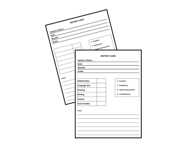 Simple Elementary Homeschool Report Card or Progress Report - Etsy