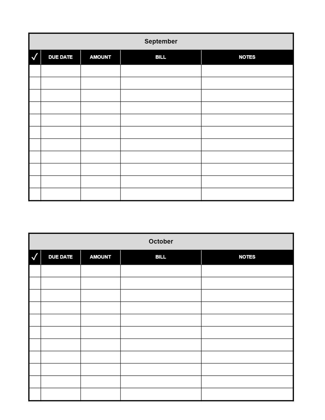 Simple Bill Log - Etsy