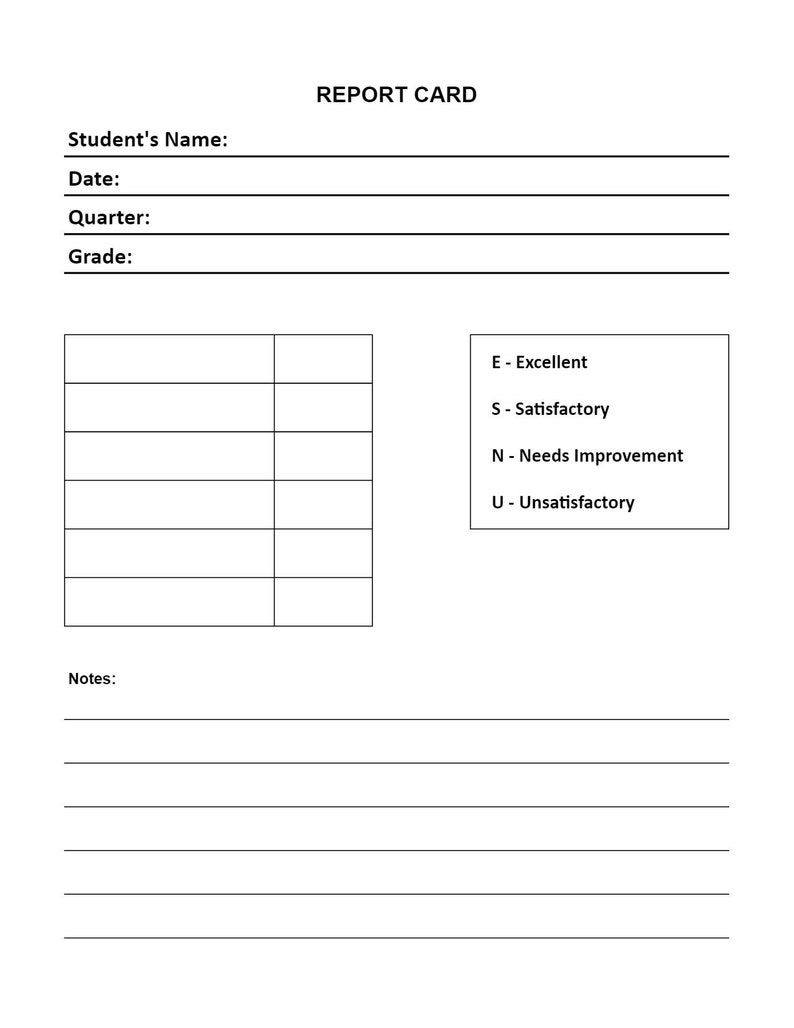 Simple Elementary Homeschool Report Card or Progress Report - Etsy